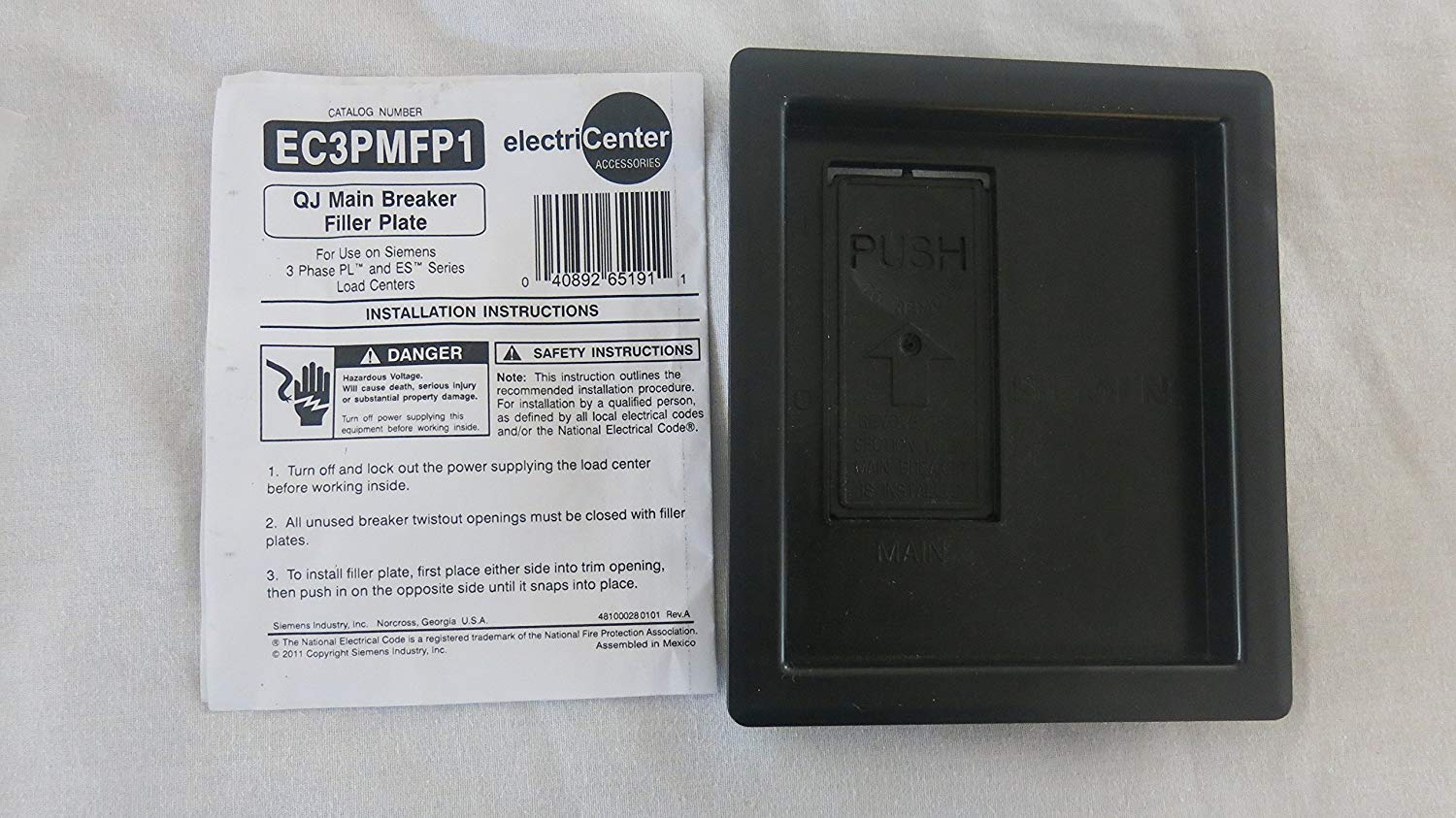 EC3PMFP1 QJ MAIN BREAKER FILLER PLATE 40892651911 | eBay